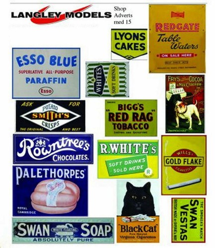 Shop signs Small Paper Copy of Enamel signs SMF14n Colour OO Scale ...