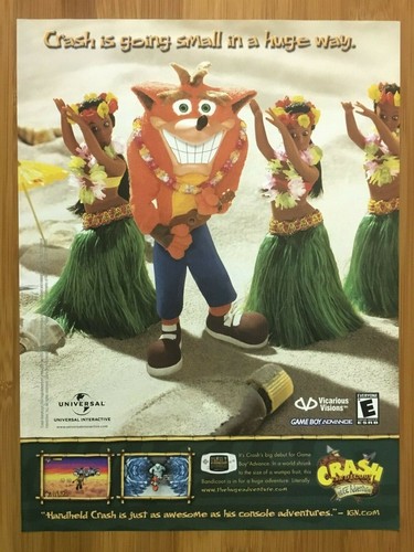 Crash Bandicoot The Huge Adventure GBA 2002 Vintage Print Ad/Poster ...