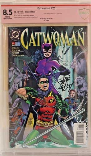 Catwoman #25 CBCS 8.5 signed Jim Balent Dynamic Forces Batman Harley ...