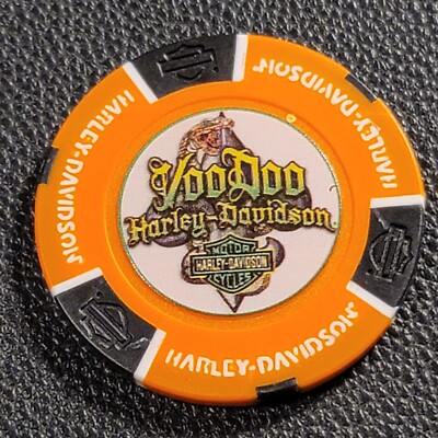 VOODOO HD ~ LOUISIANA (Orange Full Color design1) Harley Davidson Poker ...