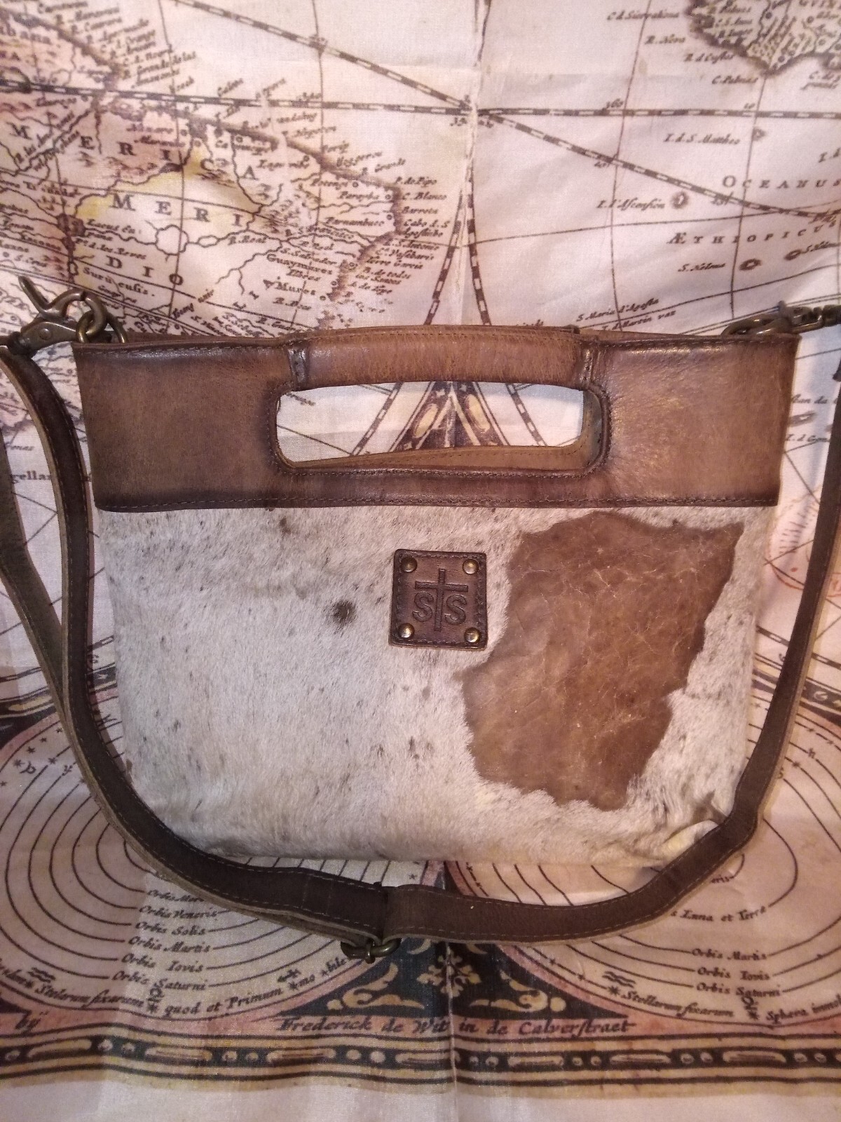 STS Ranch Leather And Hide Crossbody Purse Very Old | eBay