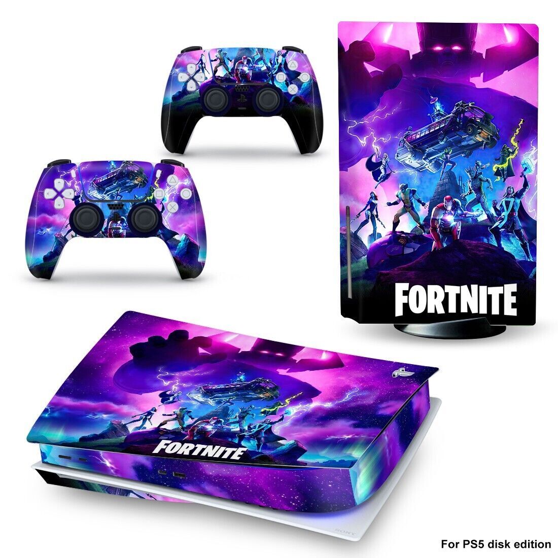 Purple Fortnit PS5 Disk Decal Skin Sticker Playstation5 Console ...