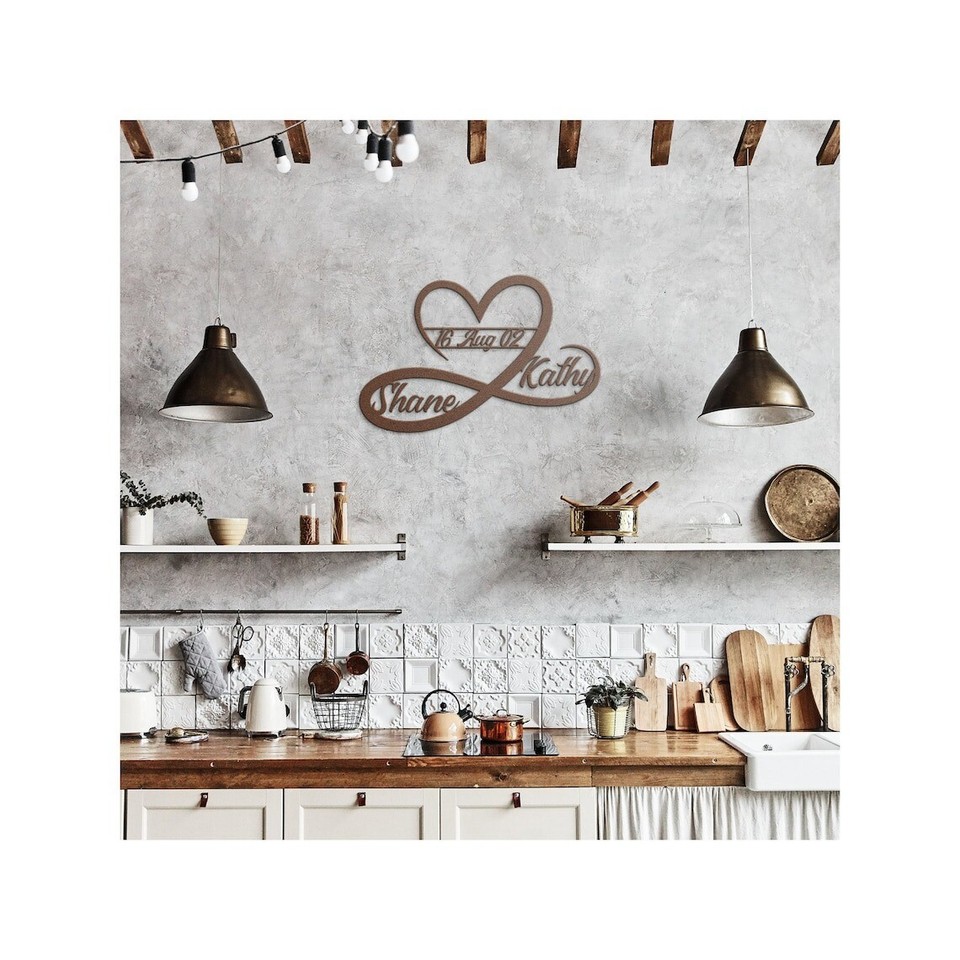 Personalized Infinity Heart Metal Signs, Love Sign Wall Decor ...
