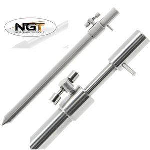 2 x NGT CARP FISHING STAINLESS STEEL CARP FISHING BANK STICKS 20-35CM ...