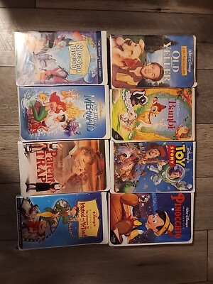 Lot of 12 DISNEY VHS Tapes Clamshells Have Some Damage But Movies In ...