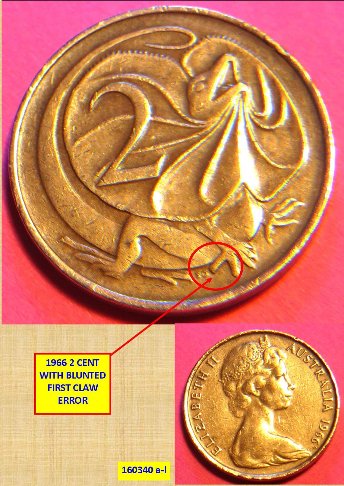 1966 2 CENT COIN WITH RARE BLUNTED FIRST CLAW ERROR. 160340 | eBay ...