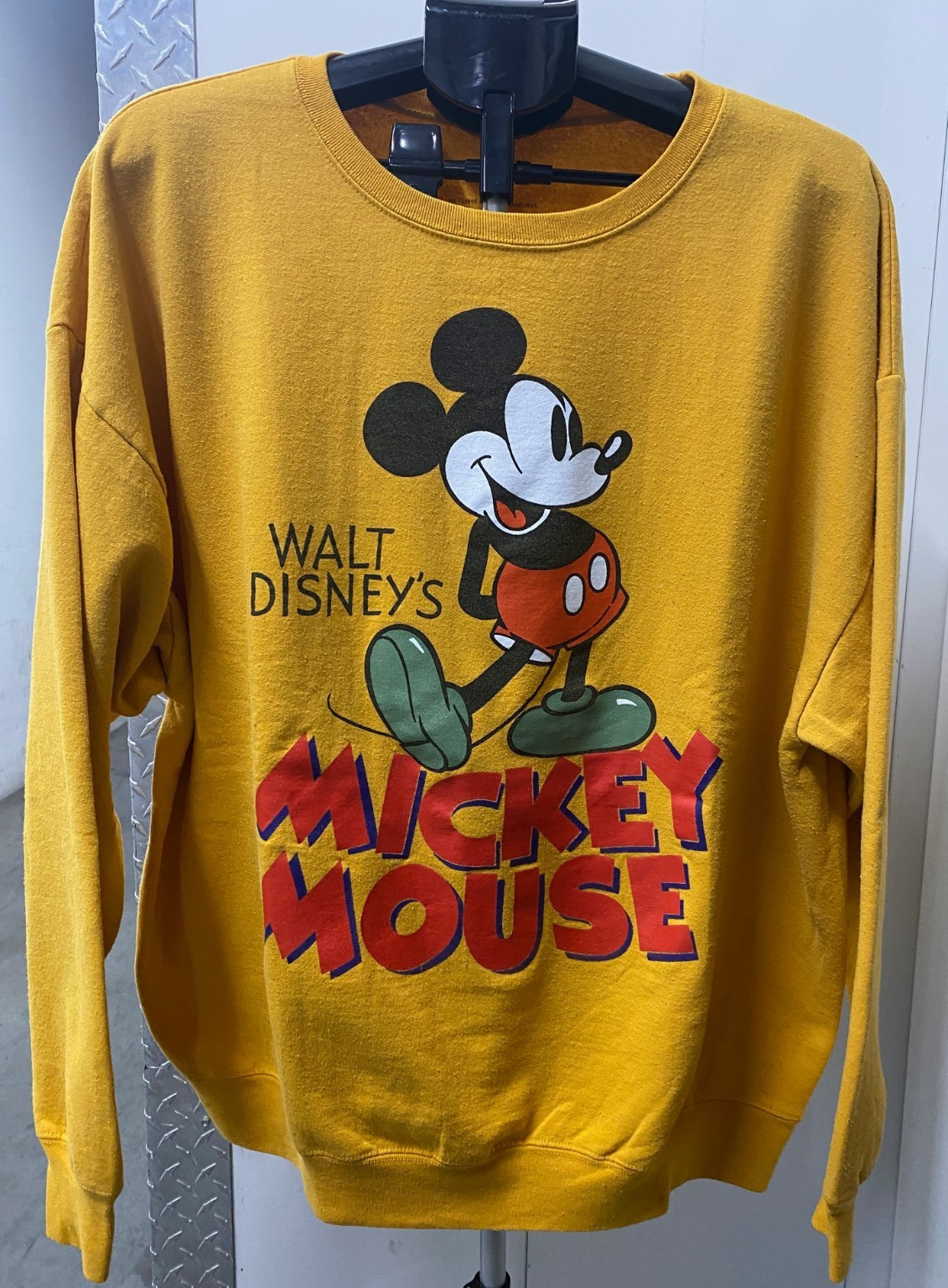 Disney "Walt Disney's Mickey Mouse" Mustard Pullover … - Gem