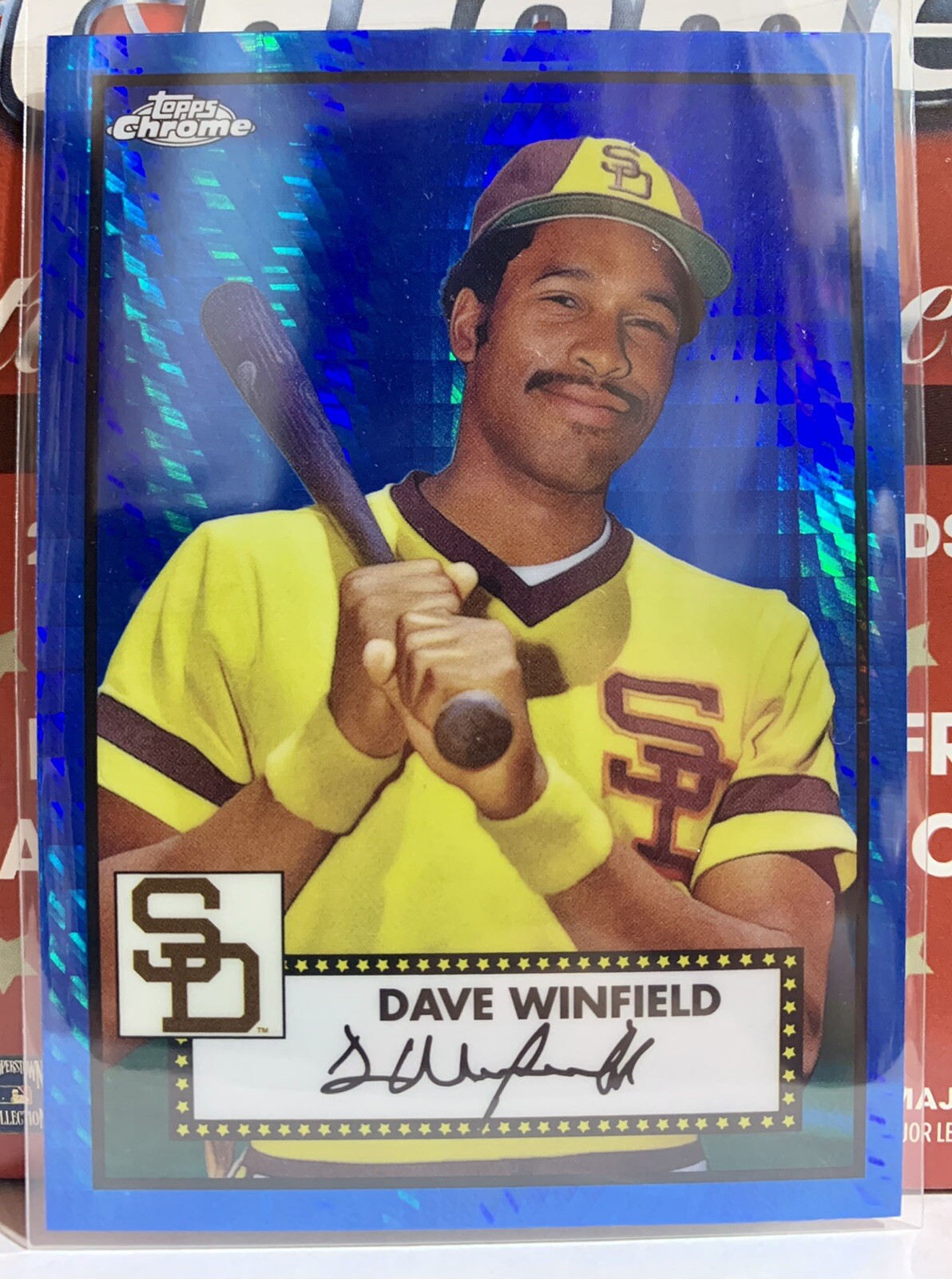 ‘21 Topps Chrome Plat. Anniv., Dave Winfield Padres, Blue Mini Diamond ...