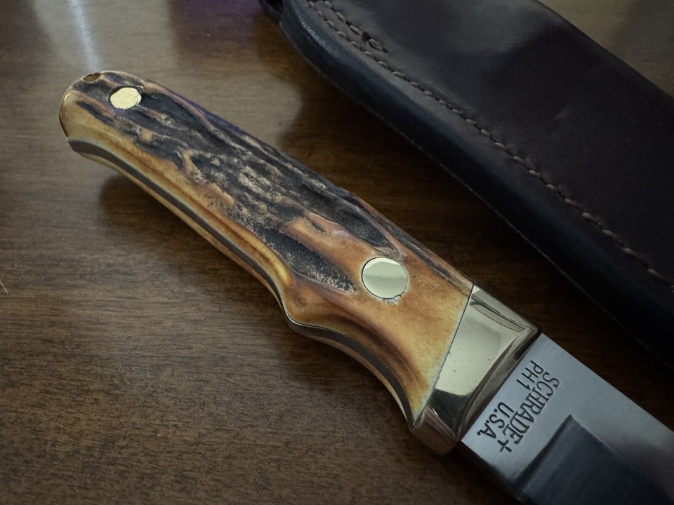 Rare VTG Schrade PH1 Fixed Blade Knife Nice Handle Loveless Style Made ...
