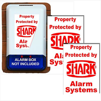 2 x Burglar Alarm Bell Box Stickers-Signs-Security Solutions-Portrait ...