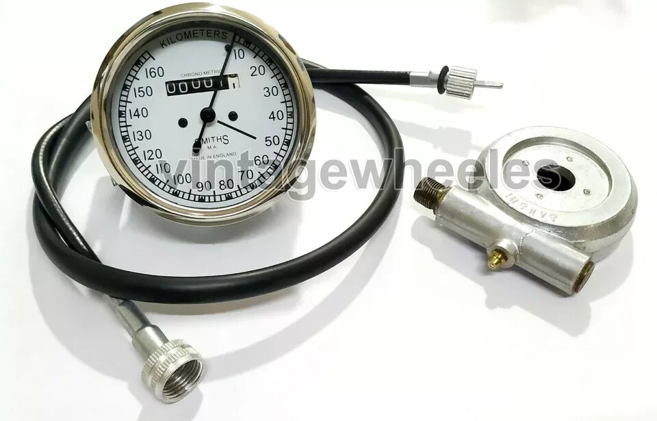 SMITHS REPLICA 0-160 KMH SPEEDO + DRIVE & 65" INCHES CABLE FOR CLASSIC ...