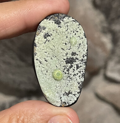 44.4ct 42.5x25x5.5mm Rare Lime Green Wavelite Oval Cabochon Sparkling ...