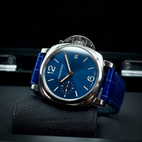 Panerai Luminor Due 38mm Blue Sunburst Dial Stainless Steel PAM01273 B ...
