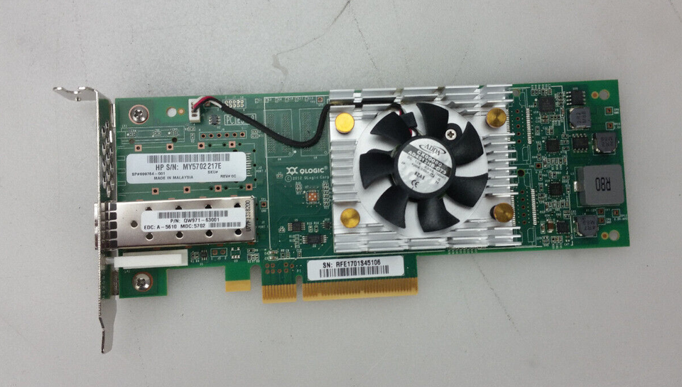 HP QLOGIC 16GB 1-PORT PCIE FC HBA QLE2660 QW971-63001 699764-001 LOW ...