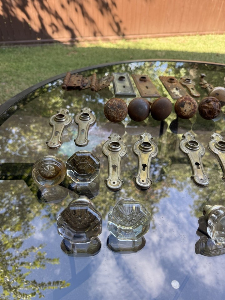 45+ piece Antique Door Hardware Vintage Lot of Knobs, Escutcheons ...