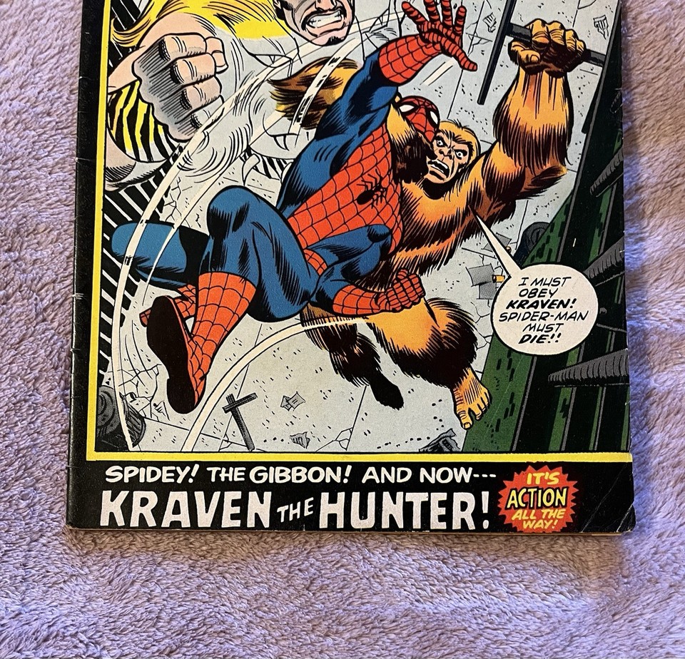 Amazing Spiderman 104, 111! Kraven the Hunter! Ka-Zar! Zabu! Gibbon ...