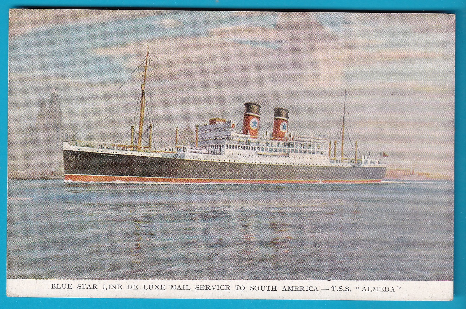 Original Postcard Blue Star Line T.S.S. ALMEDA South America | eBay UK