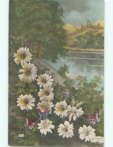 Very Old Foreign Postcard BEAUTIFUL FLOWERS SCENE : make an offer ...