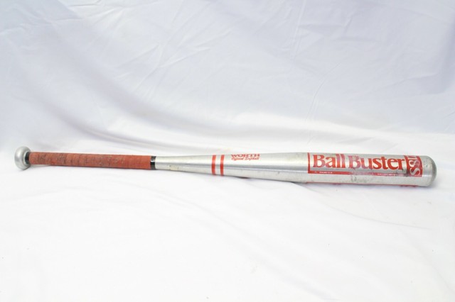 Worth Ball Buster Silver Red Aluminum Vintage Softball Bat Model 218S ...