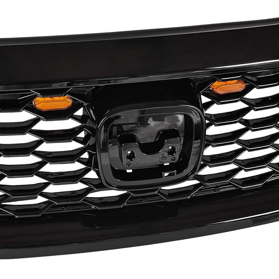 2012-2015 Honda Pilot Front Upper Honeycomb Gloss Black Grill Fit w ...