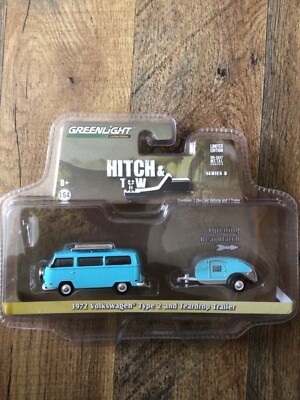 GREENLIGHT HITCH & TOW 1:64 1972 VW BUS & TEARDROP TRAILER LIMITED ...