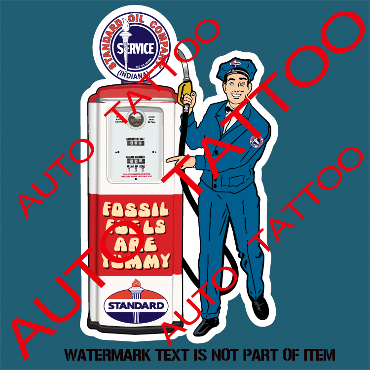 VINTAGE STANDARD OIL GAS PUMP Decal Sticker Vintage Petrol Americana ...