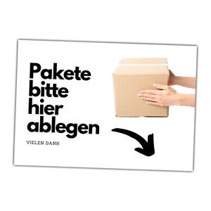 Paket hier ablegen Pakete Schild Spruch Paketablage Versand Türschild ...
