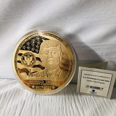 PRESIDENT DONALD TRUMP CRYSTAL INLAID COMMEMORATIVE COIN PROOF | eBay