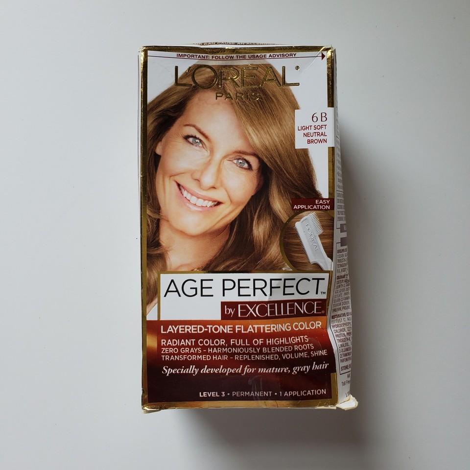 3 Loreal Paris Age Perfect Hair Color 6B Light Soft Neutral Brown ...