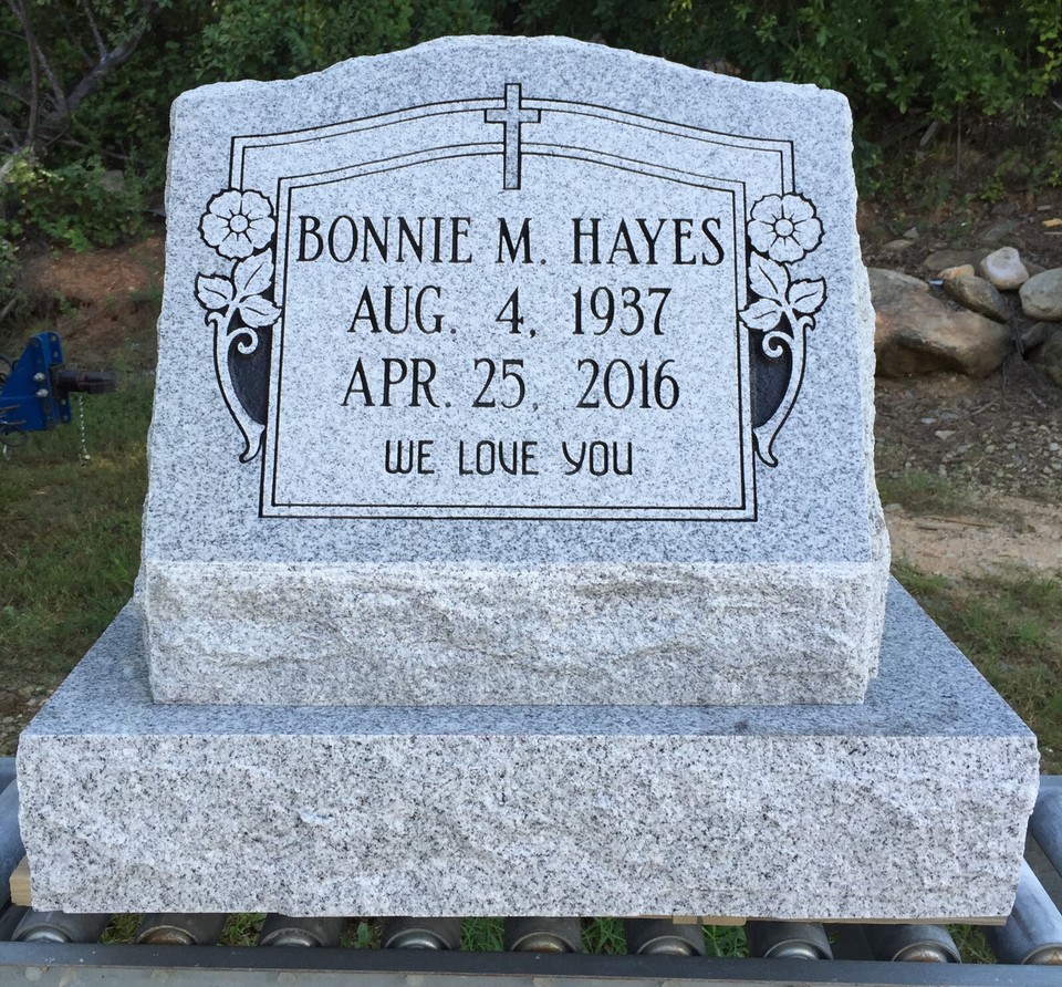 Granite Memorial Slant Grave Marker Cemetery Funeral 16"x8"x14" with ...