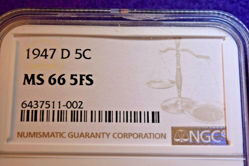 1947-D JEFFERSON NICKEL NGC CERTIFIED MS--66 5 FULL STEPS EXTRAORDINARY ...
