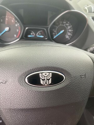 TRANSFORMERS AUTOBOT Steering Wheel Oval Emblem Decal SLVR/BLK fits ...