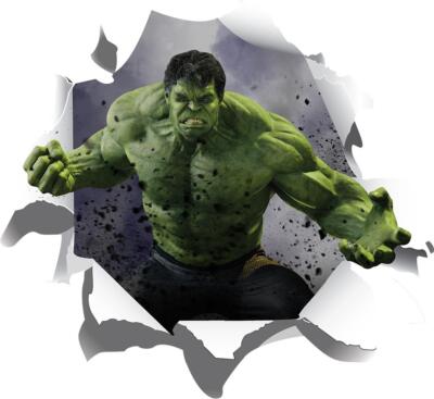 Ripped Paper Hulk Decal WALL STICKER Decor Kids Super Hero Marvel Movie ...