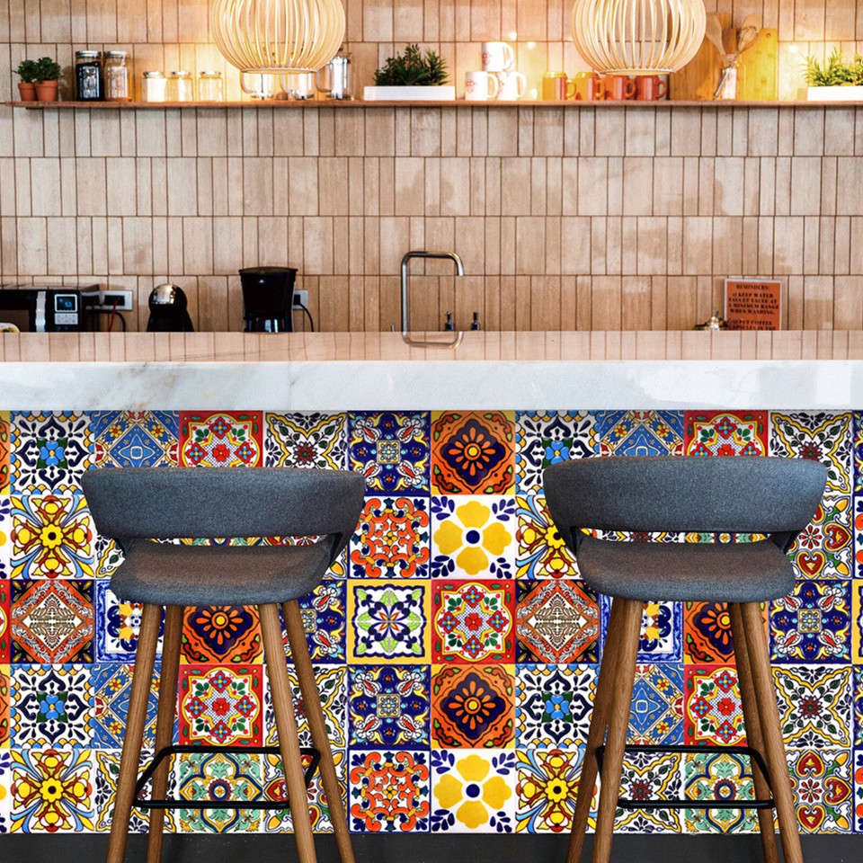 24 x Vintage Moroccan Stickers Tile Mosaic Waterproof Self-adhesive ...