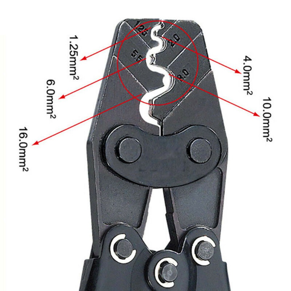 HS-16-6AWG 1.25-16mm Cable Lug Crimper Crimping Tool Bare Terminal Wire ...