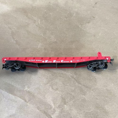 AHM HO SCALE ATSF 90850 SUPER SHOCK CONTROL FLAT CAR Red | eBay