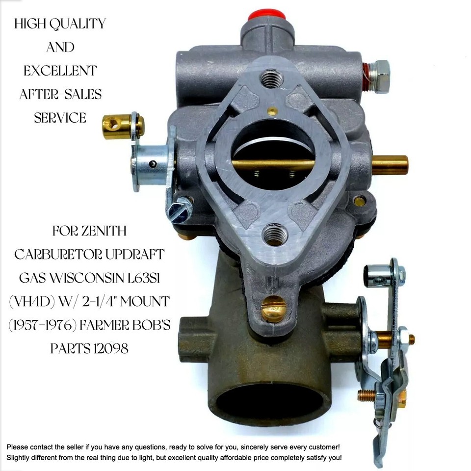 for Zenith Carburetor Updraft Gas Wisconsin L63S1 (VH4D) w/ 2-1/4 ...