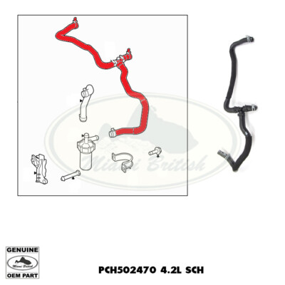 LAND ROVER UPPER COOLANT PUMP HOSE RANGE SPORT 06-09 4.2L SC PCH502470 ...