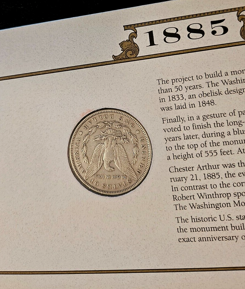 1885 Morgan Silver Dollar U S Postal Commemorative Stamp Set Rare 18 ...