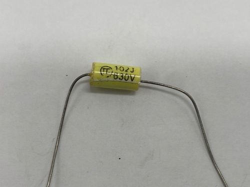TC metalized Yellow film capacitor axial lead 0.001uf/630V, 102J630v | eBay