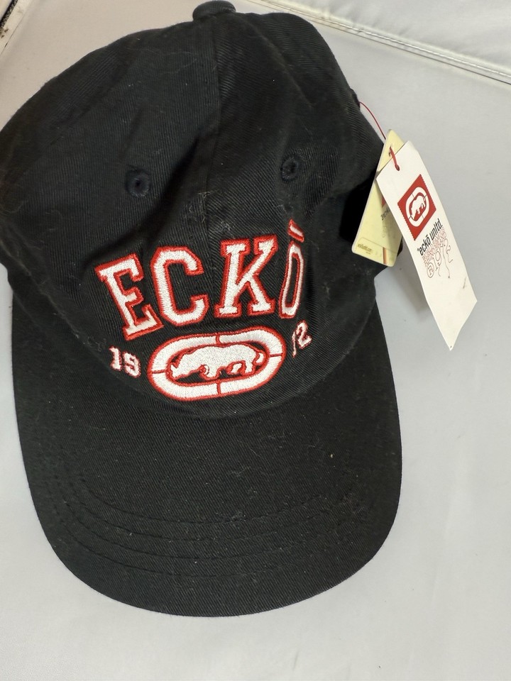 ECKO Unltd Rhino 1972 Baseball Cap Hat Polo Style Black Red Y2K Urban ...