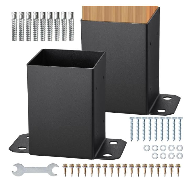 2/4/8/10Pcs 4x4 6x6 8x8 Post Base Kit Heavy Duty for Deck Fence Mailbox ...