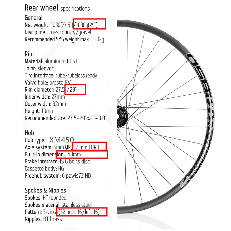 29" MTB Wheelset Boost Thru Axle for Shimano 8-11S,Replace for Koozer XM1850 | eBay