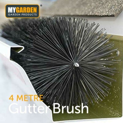 Gutter Guard Brush 4m Drain Downpipe Filter Tool Guttering Outdoor Leaf ...