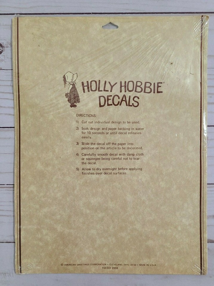 Vtg Holly Hobbie Water Transfer Slide Decal Decoupage Furniture Cat ...