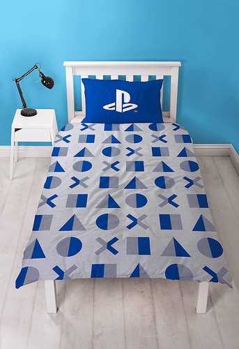 Playstation Layer Single Duvet Cover Official Reversible Bed Set PS5 ...