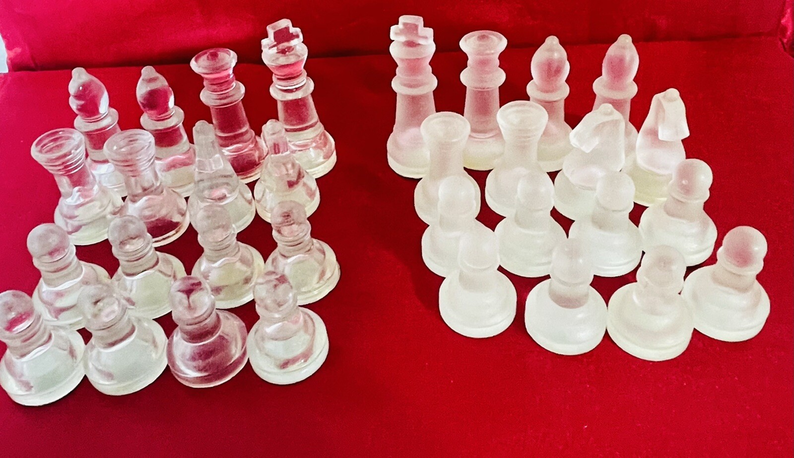Fine Glass Chess Game Set, Solid Glass Chess Pieces with Padded Bottom ...
