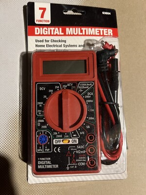 Harbor Freight 7 Function Digital Multimeter 63604 Battery Tester ...