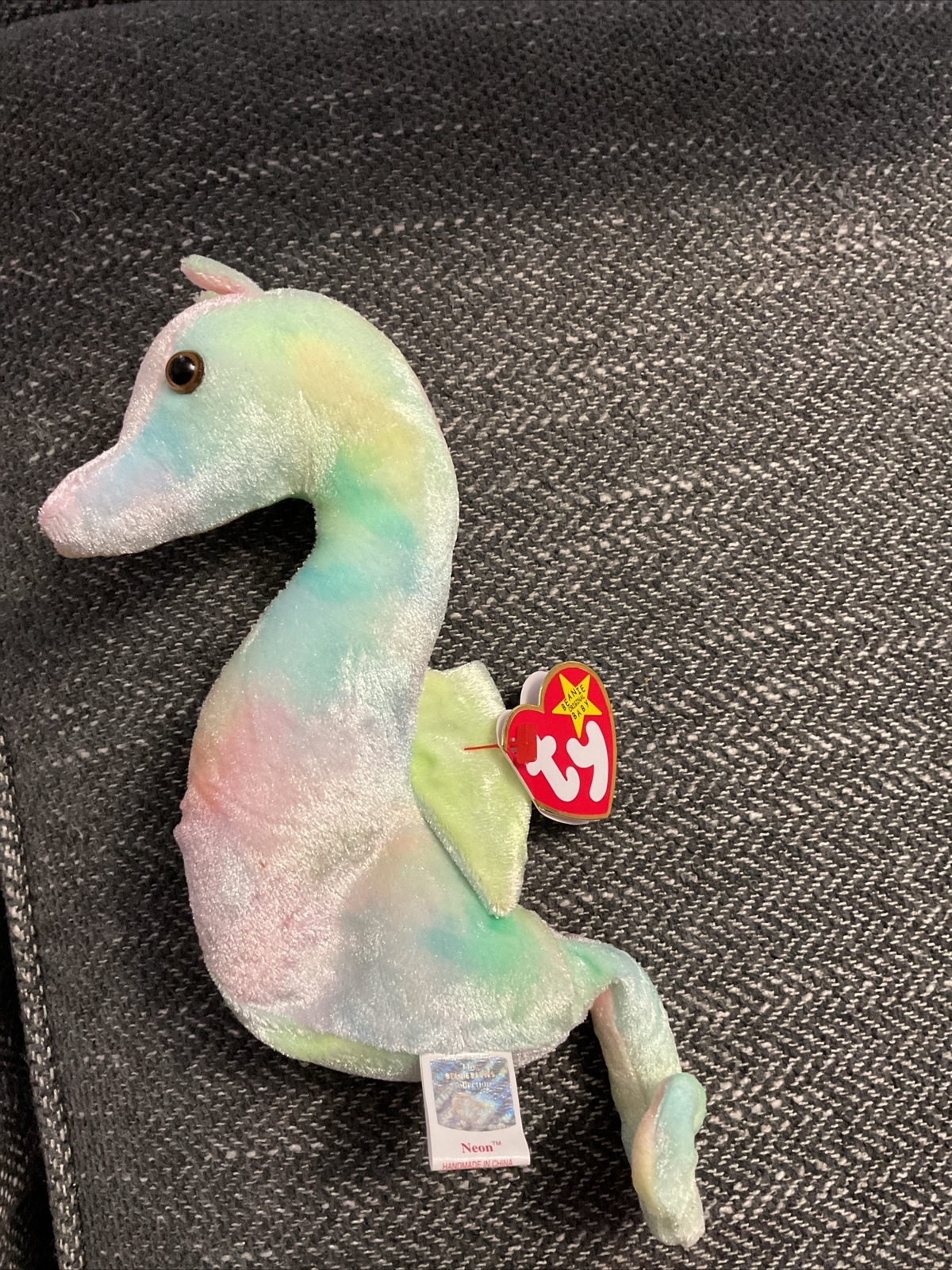 TY Beanie Baby - NEON the Seahorse (7.5 inch) MINT WITH ALL TAGS 1999 ...