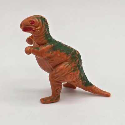 1.75" Vtg Rex Dinosaur Miniature T-Rex Dino Figure T Rex Orange Green ...